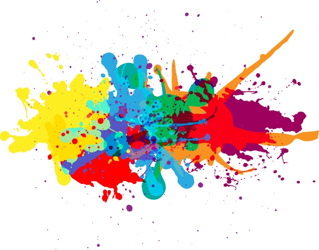 Color paint splashes Royalty Free Vector Image