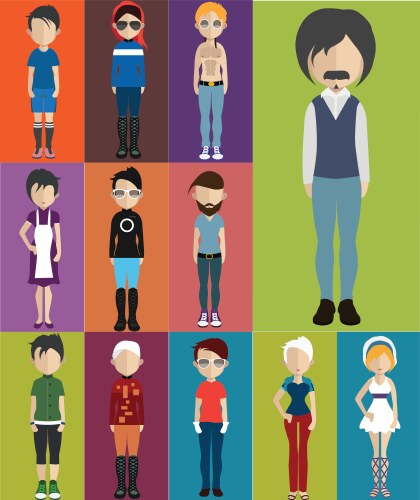 People avatar icons flat Royalty Free Vector Image