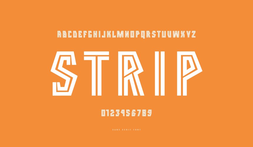 Striped style font Royalty Free Vector Image - VectorStock