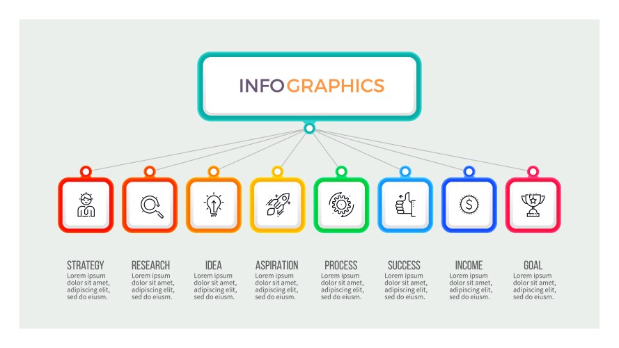 Organization chart with 6 steps infographic Vector Image