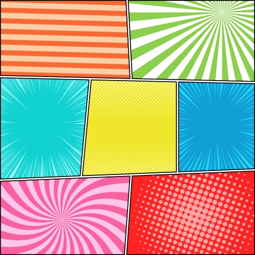 Colorful comics template Royalty Free Vector Image
