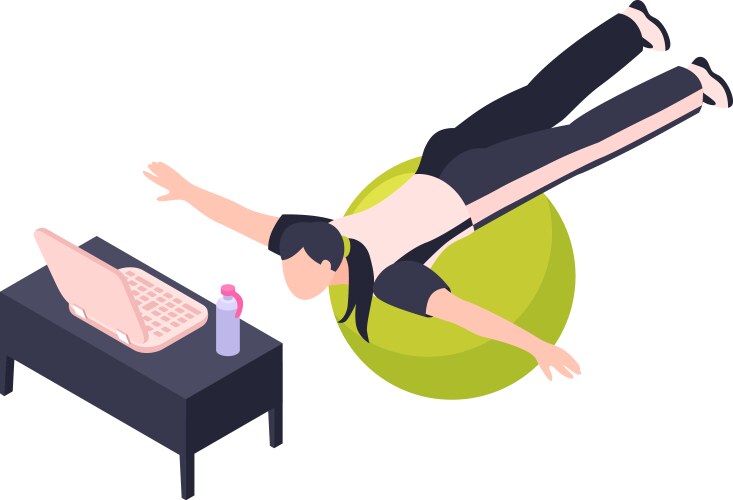 Home fitness isolated cartoon Royalty Free Vector Image