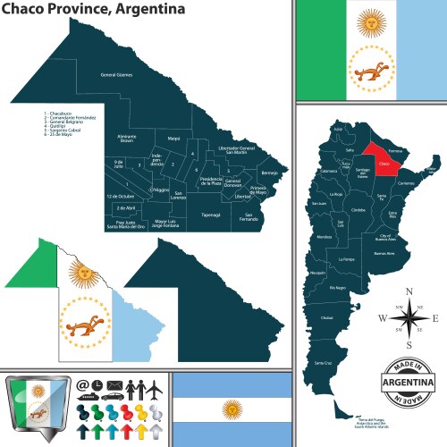 Political map of south america simple flat Vector Image