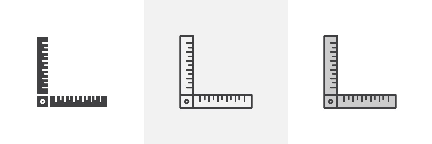 Ruler combined icon set Royalty Free Vector Image