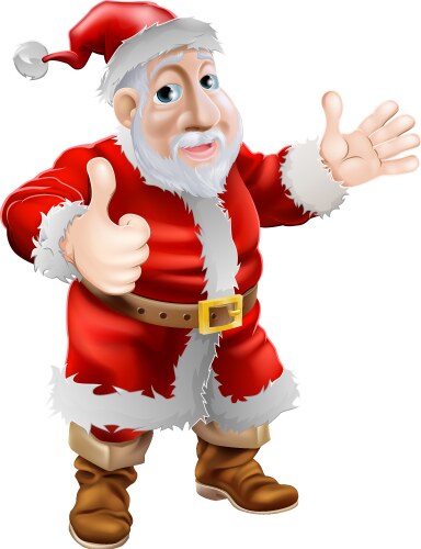 Cartoon happy santa claus waving Royalty Free Vector Image