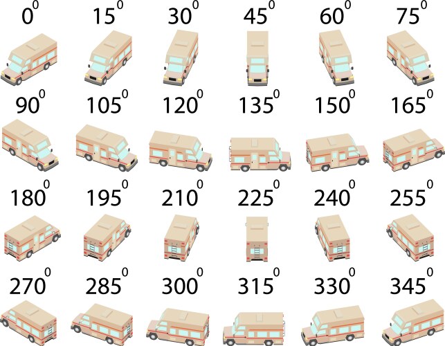 Isometric Car Sprite Vector Images (97)
