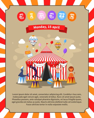 Circus advertising poster Royalty Free Vector Image