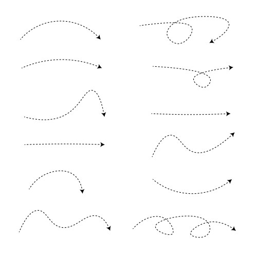 Dashed line arrows Royalty Free Vector Image - VectorStock