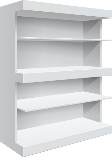 Display rack shelves for supermarket Royalty Free Vector