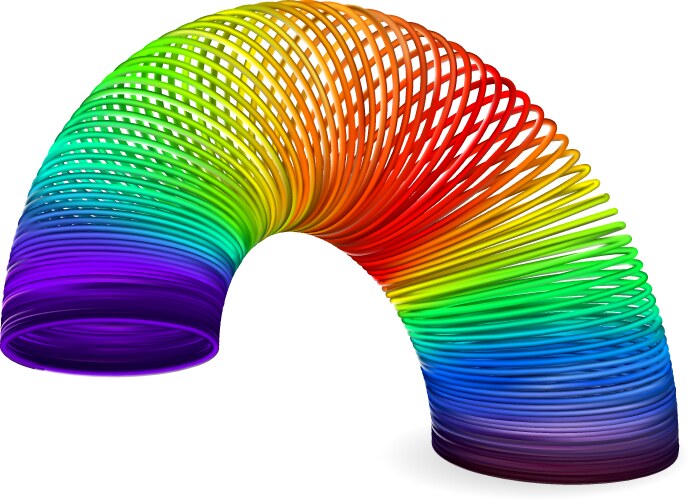 Rainbow spiral spring toys Royalty Free Vector Image