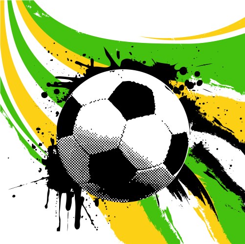 Soccer ball on torn paper Royalty Free Vector Image
