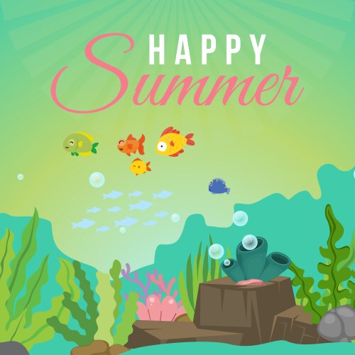 Banner design of happy summers Royalty Free Vector Image