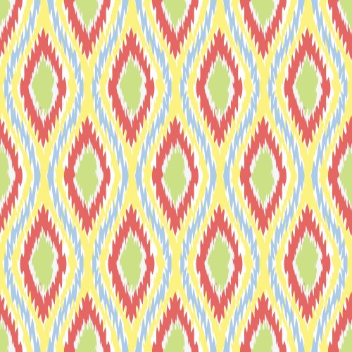 Colorful fabric ikat diamond seamless pattern Vector Image