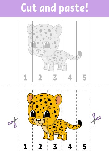 Cut and match colors educational game Royalty Free Vector