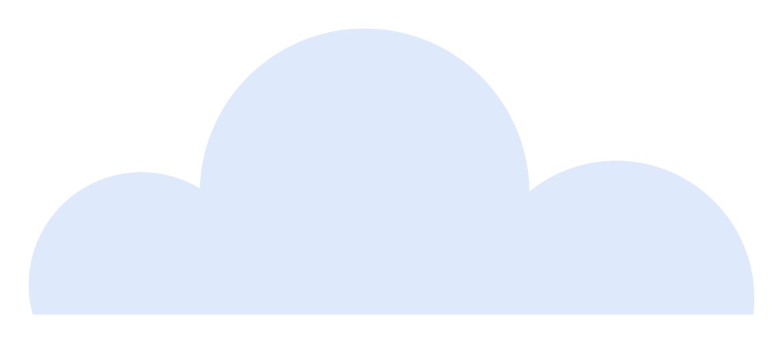 Blue cloud drawing with rounded edges on plain Vector Image
