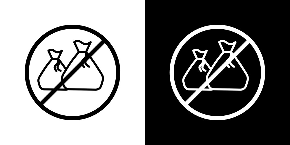 No garbage sign icon set trash litter forbidden Vector Image