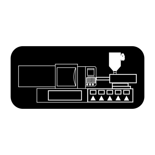 Plastic injection molding machine icon symbol Vector Image