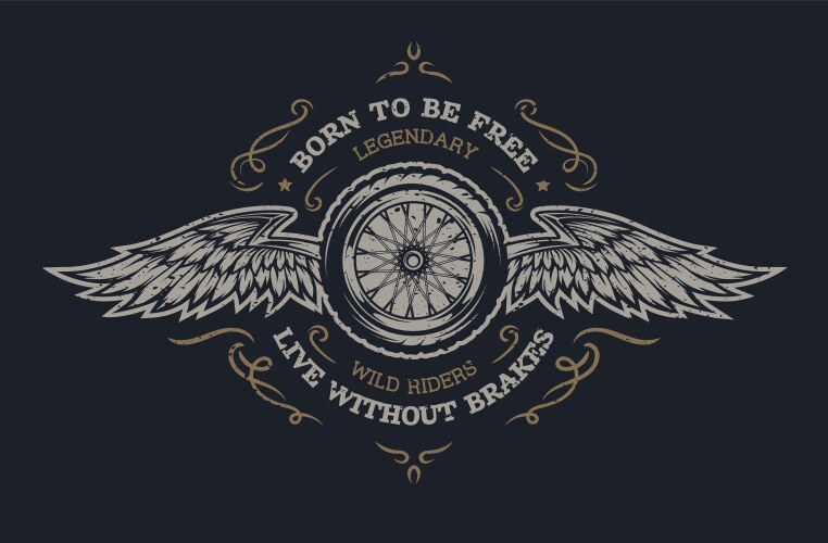 Vintage custom motorcycle logo Royalty Free Vector Image