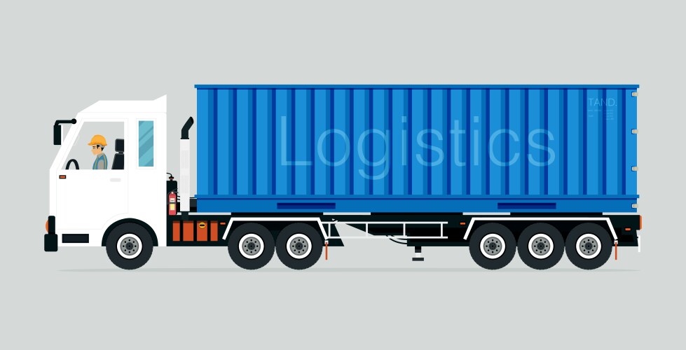 A container truck delivering cargo Royalty Free Vector Image
