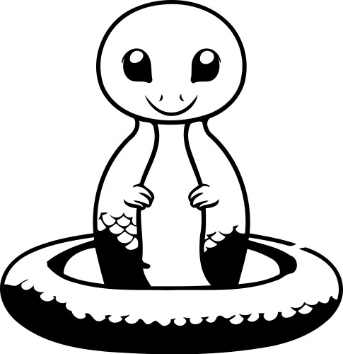 Cute snake singing karaoke cartoon character Vector Image