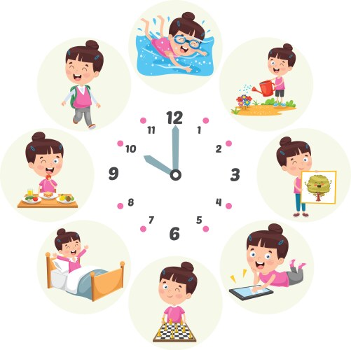 Daily routine Royalty Free Vector Image - VectorStock