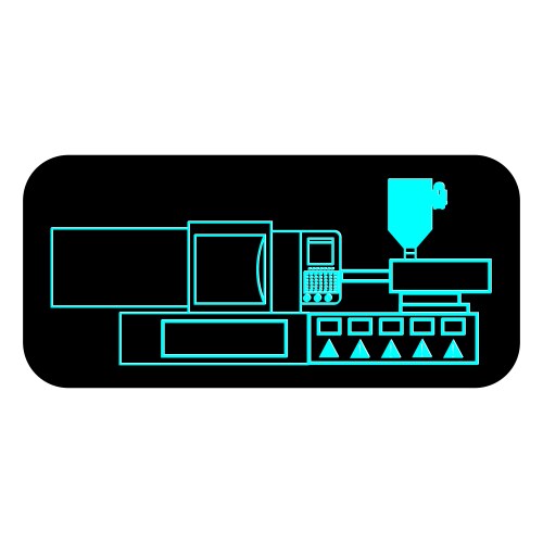 Plastic injection molding machine icon symbol Vector Image