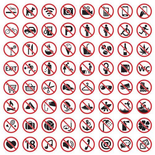 Prohibition Signs Vector Images (over 78,000)