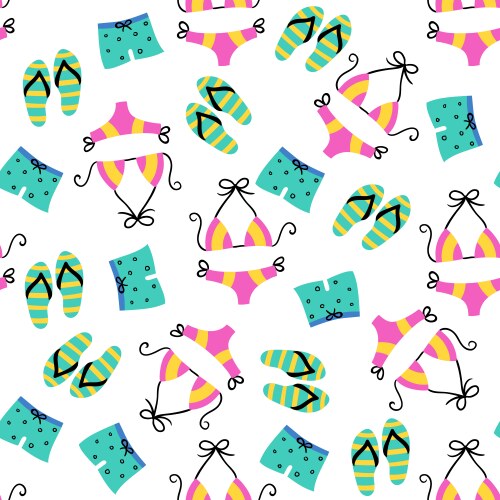 Tropic summer seamless white pattern Royalty Free Vector