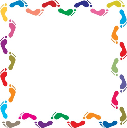 Footprints border Royalty Free Vector Image - VectorStock