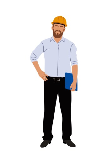 Worker man construction standing character – Royalty-Free Vector ...