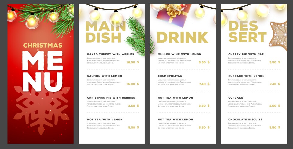 Swiss cuisine restaurant menu with dishes Vector Image