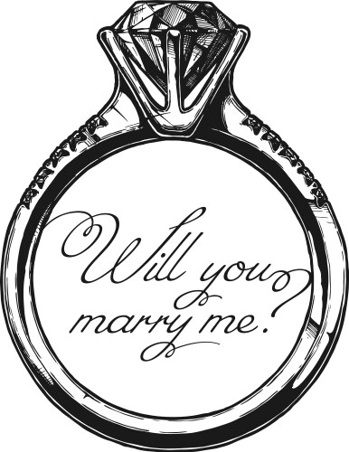 Will you marry me lettering calligraphy Royalty Free Vector