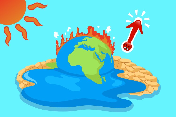 Global warming infographics Royalty Free Vector Image