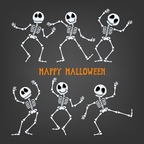 Skeleton for halloween Royalty Free Vector Image