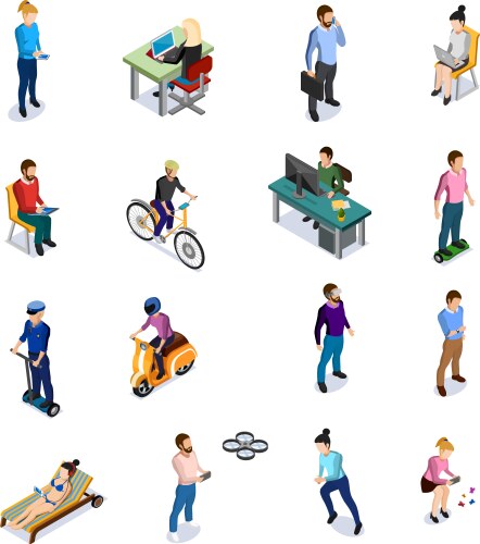 People sitting top view set 3 Royalty Free Vector Image