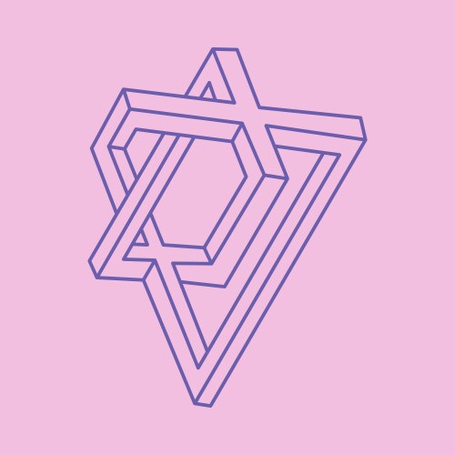 Optical illusion logo impossible shapes Royalty Free Vector