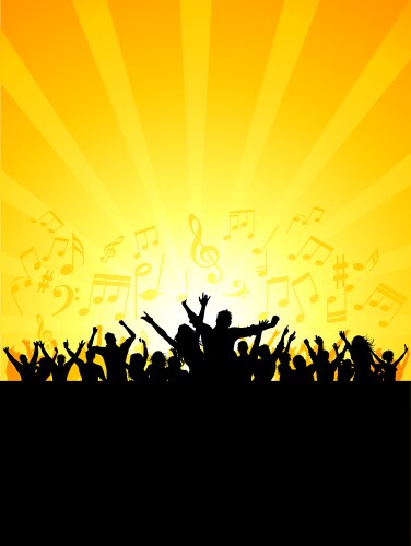 Crowd at a concert Royalty Free Vector Image - VectorStock