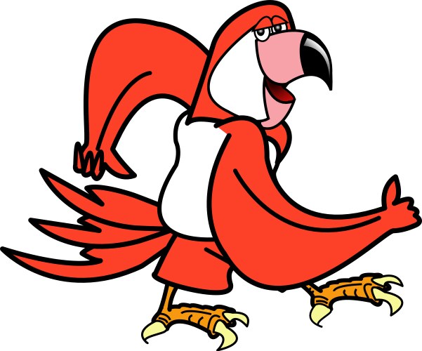 Cheerful Parrot Mascot Cartoon Royalty Free Vector Image