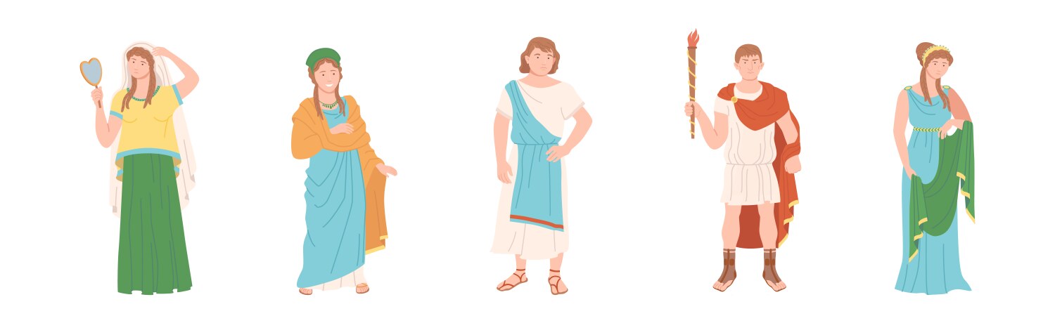Ancient roman people character in traditional Vector Image