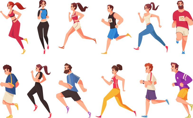 City runners set Royalty Free Vector Image - VectorStock
