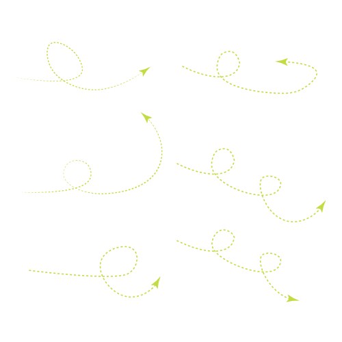 Dashed line arrows Royalty Free Vector Image - VectorStock