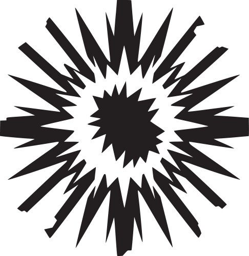 Explosion - black and white Royalty Free Vector Image