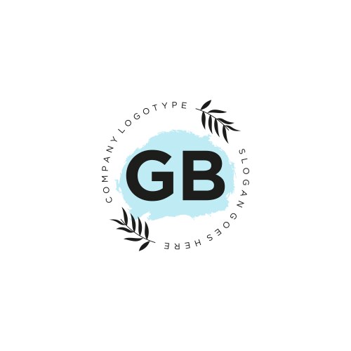 Gb initial handwriting logo design Royalty Free Vector Image