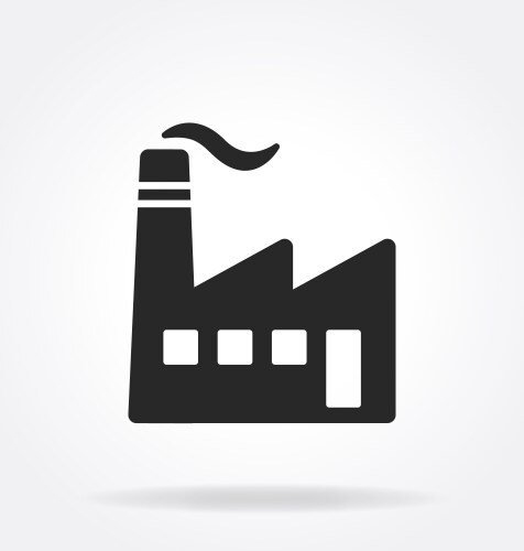 Red manufacturing factory icon Royalty Free Vector Image