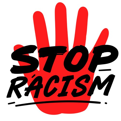 No to racism text message for protest action Vector Image