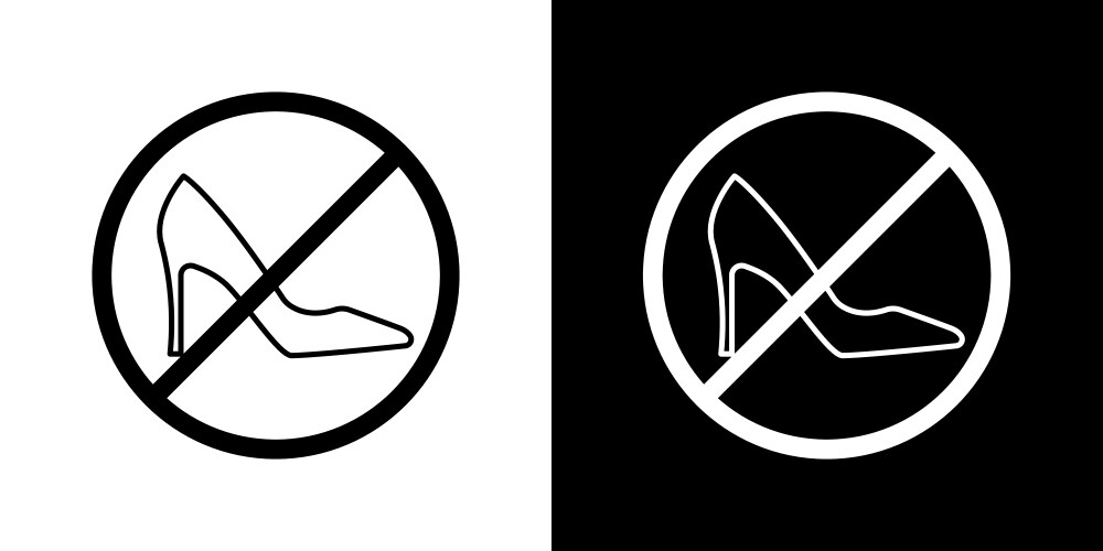 No high heels sign women not allowed Royalty Free Vector