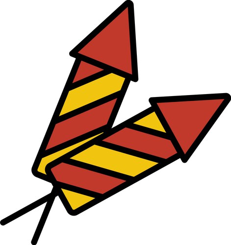 Green petard fireworks icon cartoon Royalty Free Vector