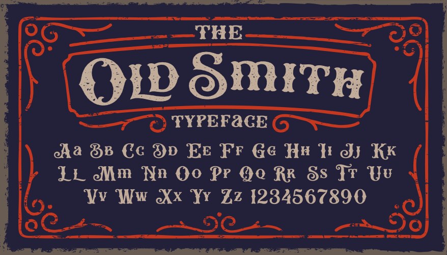 Vintage typeface retro style font Royalty Free Vector Image