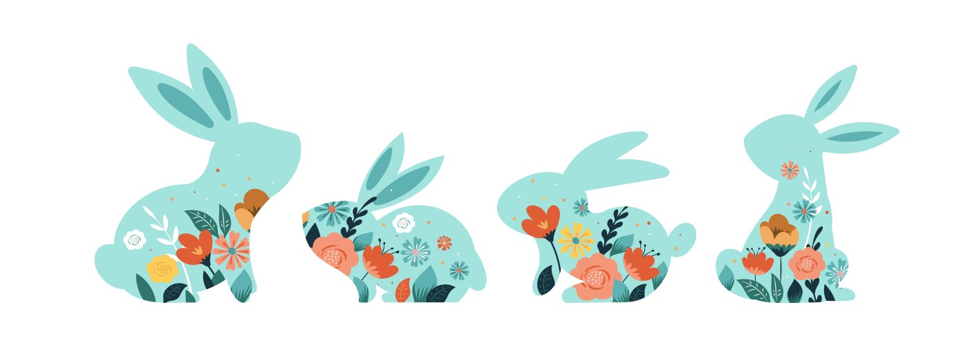 Happy easter symbols logo badges Royalty Free Vector Image