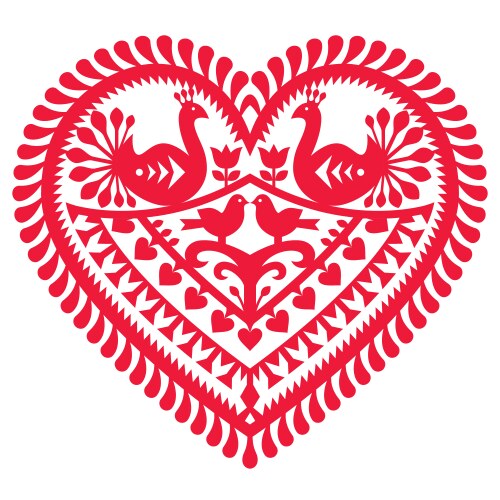 Polish folk art wycinanki design elements Vector Image
